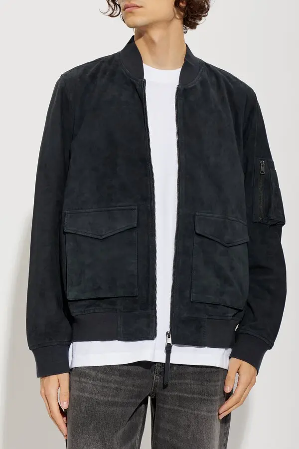 ALLSAINTS Rokko’ Suede Bomber Jacket