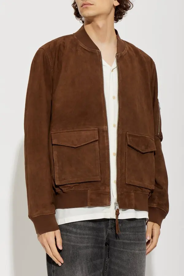 ALLSAINTS Rokko’ Suede Bomber Jacket