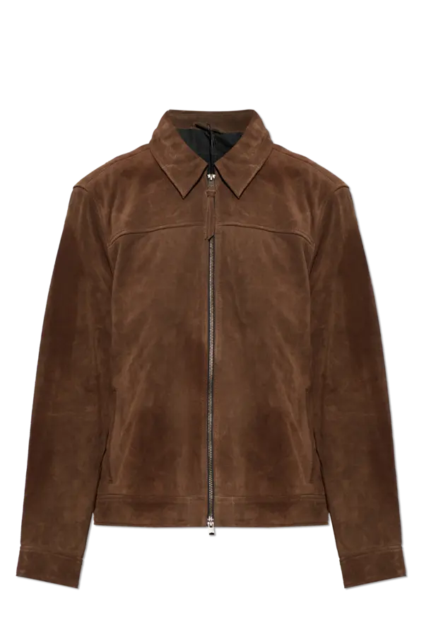 ALLSAINTS Rhone' Suede Jacket With Collar - Brown