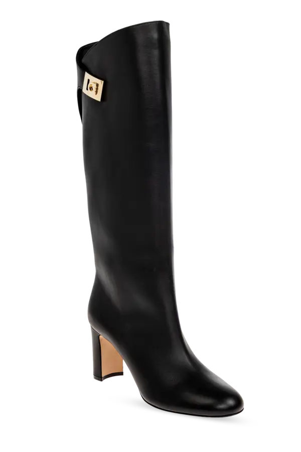FERRAGAMO Elli" Leather Heeled Boots