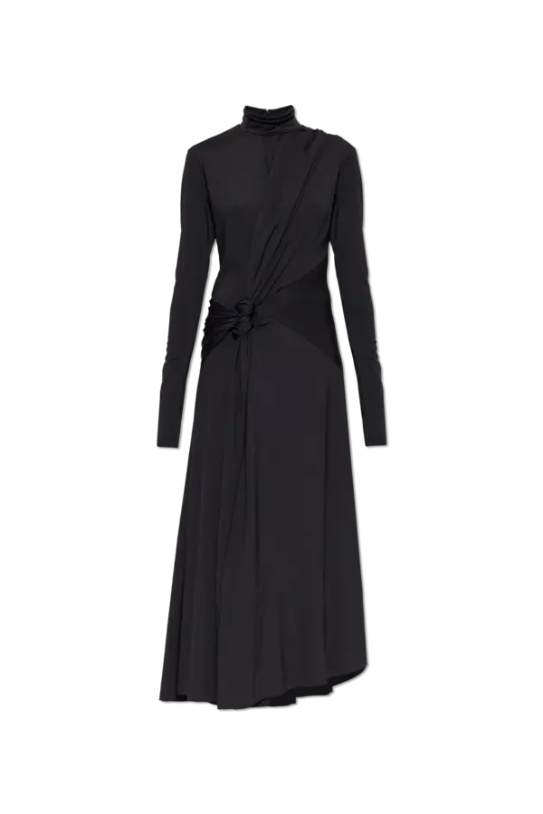 Victoria Beckham Asymmetrical Dress With Turtleneck - Black