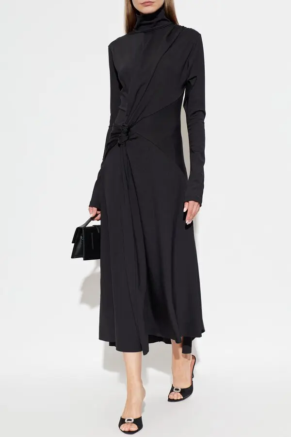 Victoria Beckham Asymmetrical Dress With A Turtleneck