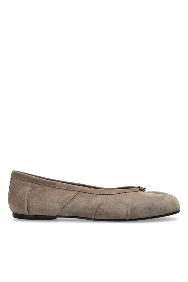 MAISON MARGIELA Suede Ballet Flats With 'tabi' Cut-out - Grey