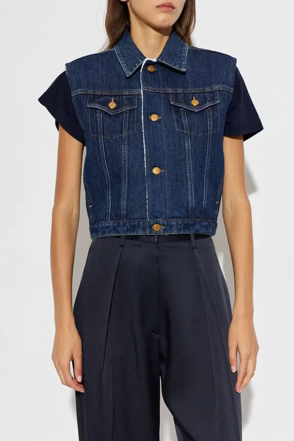 JIL SANDER Blue Denim Vest