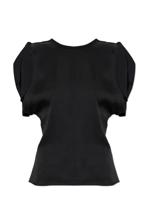 Victoria Beckham Satin Sleeveless Top - Black