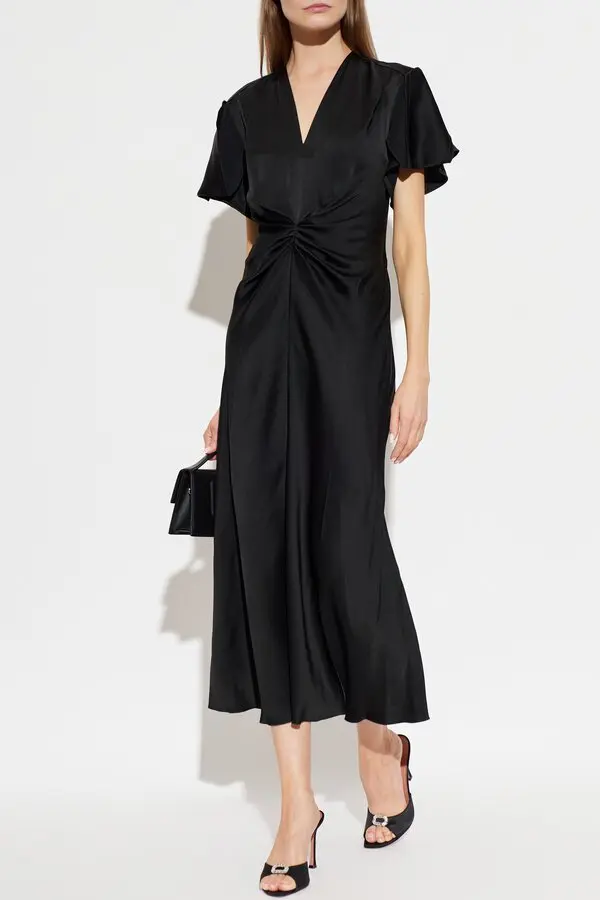 Victoria Beckham Satin Dress With Draping
