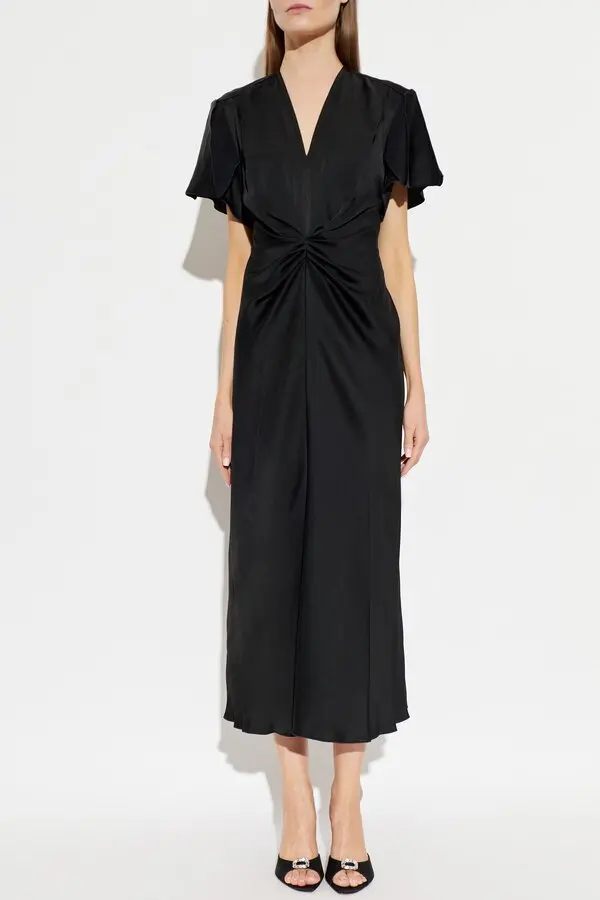 Victoria Beckham Satin Dress With Draping