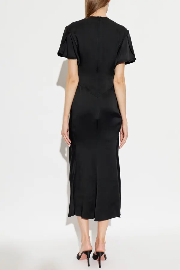 Victoria Beckham Satin Dress With Draping
