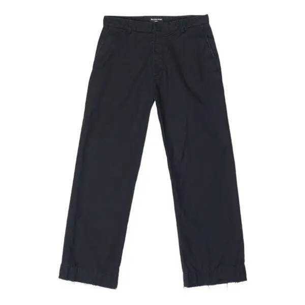 Balenciaga Cropped Cotton Trousers - Noir