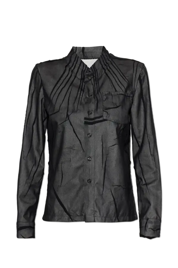 MAISON MARGIELA Shirt With A Stand-up Collar - Black
