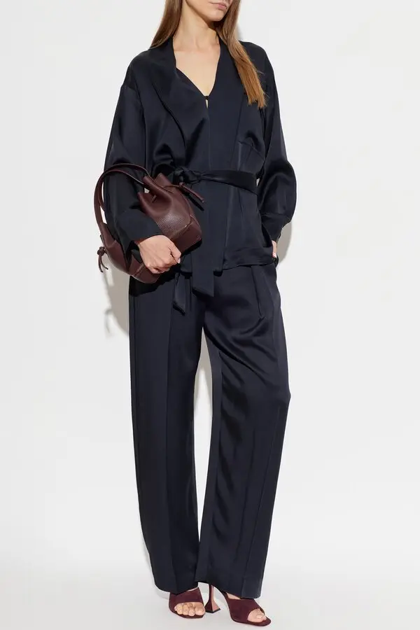 Victoria Beckham Satin Blazer With Belt