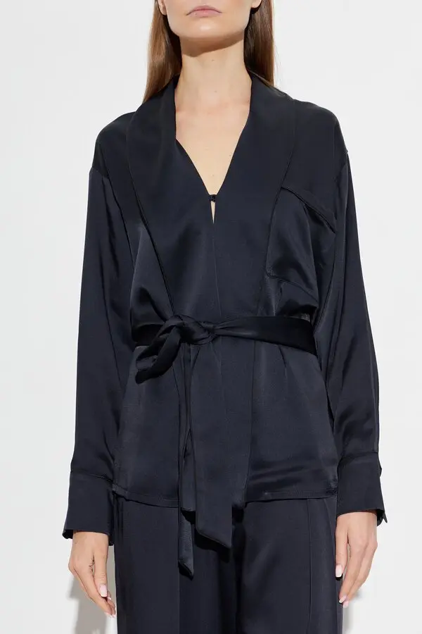 Victoria Beckham Satin Blazer With Belt