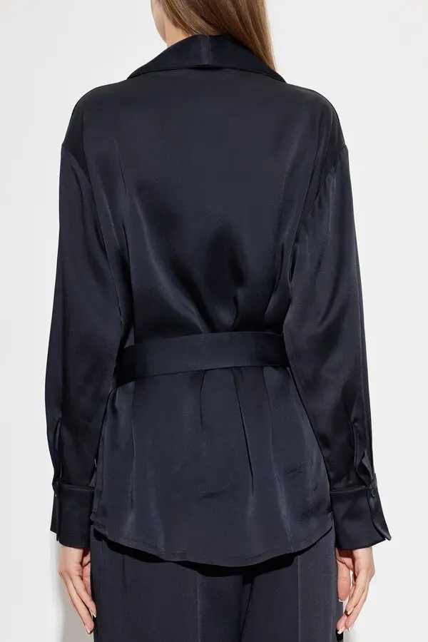 Victoria Beckham Satin Blazer With Belt