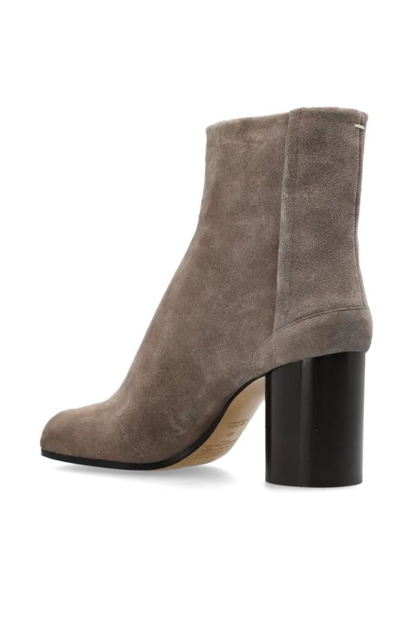 MAISON MARGIELA Suede Heeled Ankle Boots With ‘tabi’ Cut-out - Grey