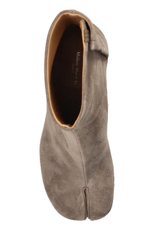 MAISON MARGIELA Suede Heeled Ankle Boots With ‘tabi’ Cut-out - Grey