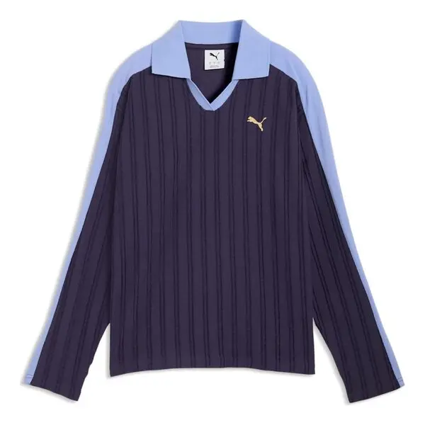 PUMA Relaxed Long Sleeve Polo - Deep Plum