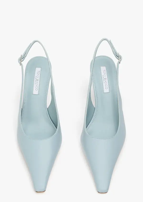 TONY BIANCO Dixie Leather Slingback Heel - Sky Nappa