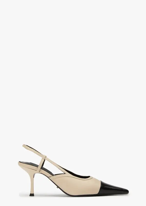 TONY BIANCO Donte Slingback Heel - Vanilla Nappa/black