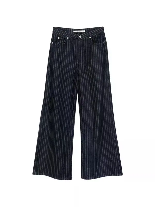 HOMAGE Pinstripe-pattern Wide-leg Jeans