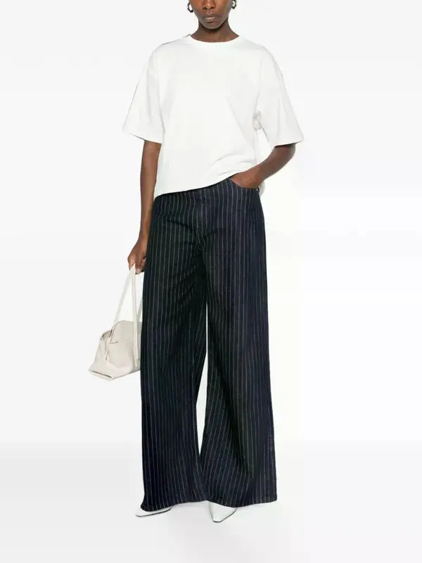 HOMAGE Pinstripe-pattern Wide-leg Jeans