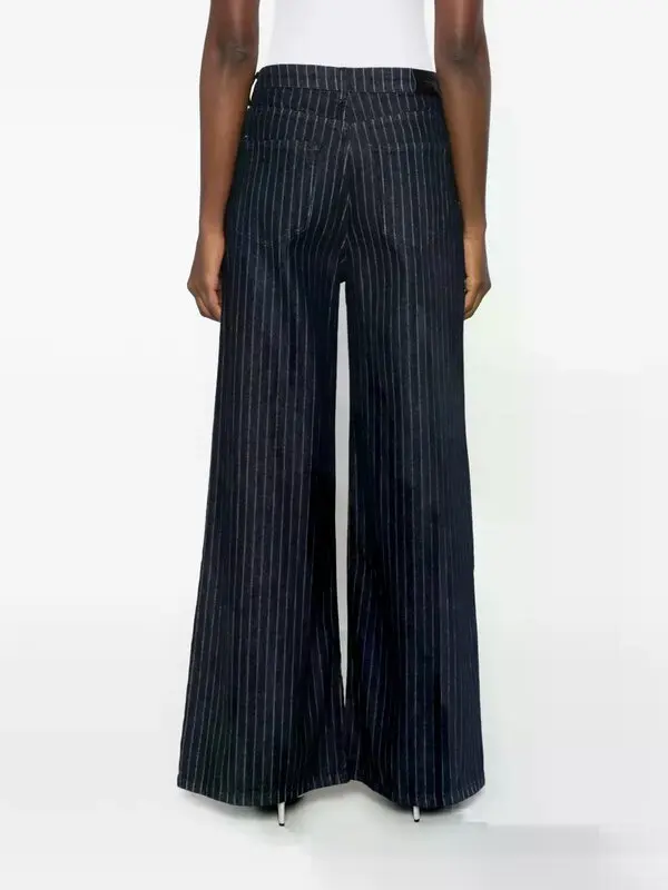 HOMAGE Pinstripe-pattern Wide-leg Jeans