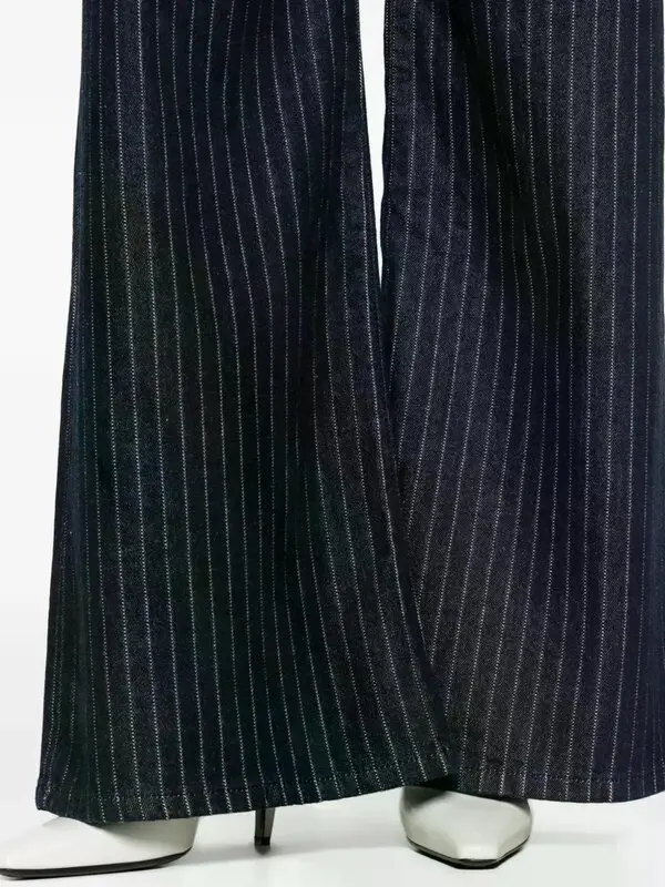 HOMAGE Pinstripe-pattern Wide-leg Jeans