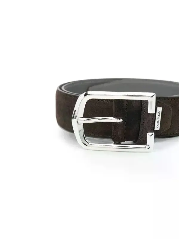 Corneliani Suede Logo-plaque Belt