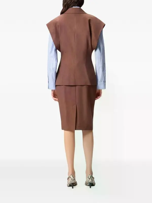 Pinko Sleeveless Rustic-effect Jacket