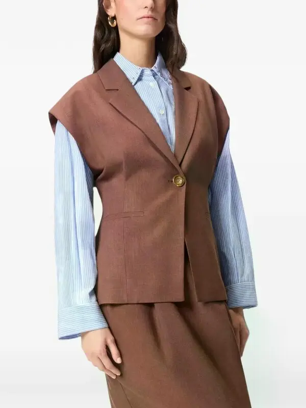 Pinko Sleeveless Rustic-effect Jacket