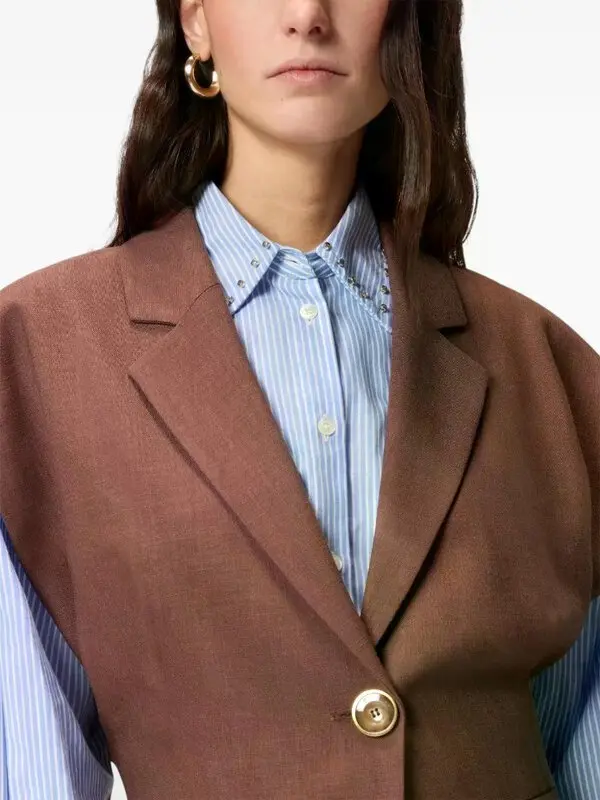 Pinko Sleeveless Rustic-effect Jacket