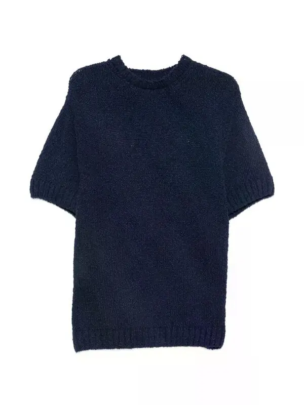 ARTE ANTWERP Logo-intarsia Short-sleeve Sweater