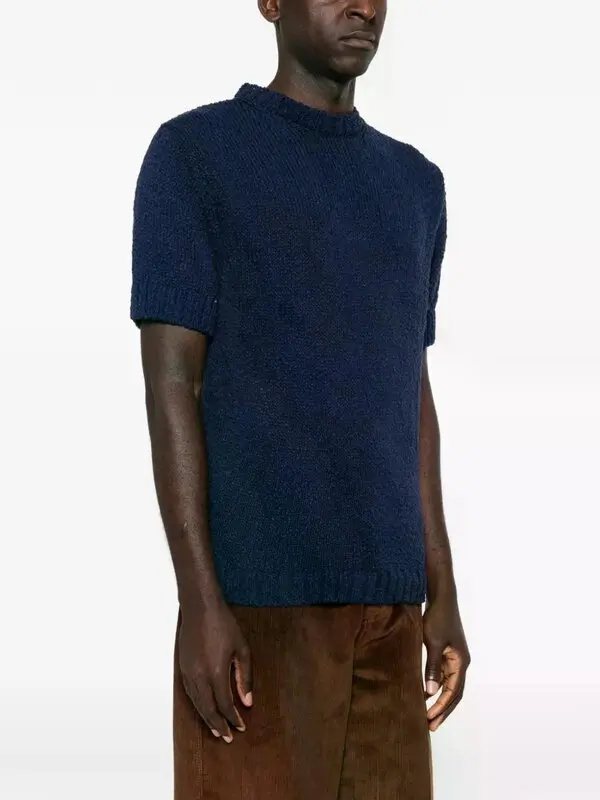 ARTE ANTWERP Logo-intarsia Short-sleeve Sweater
