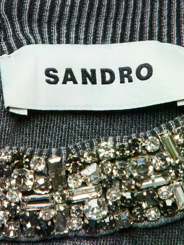 Sandro Geode Rhinestone Embellished Sweatshirt