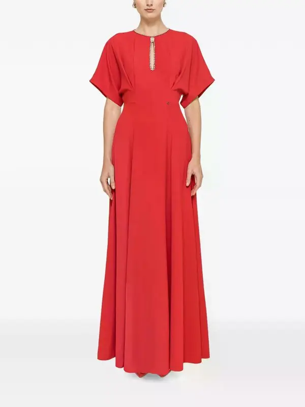 NISSA Crystal-details Maxi Dress - Red