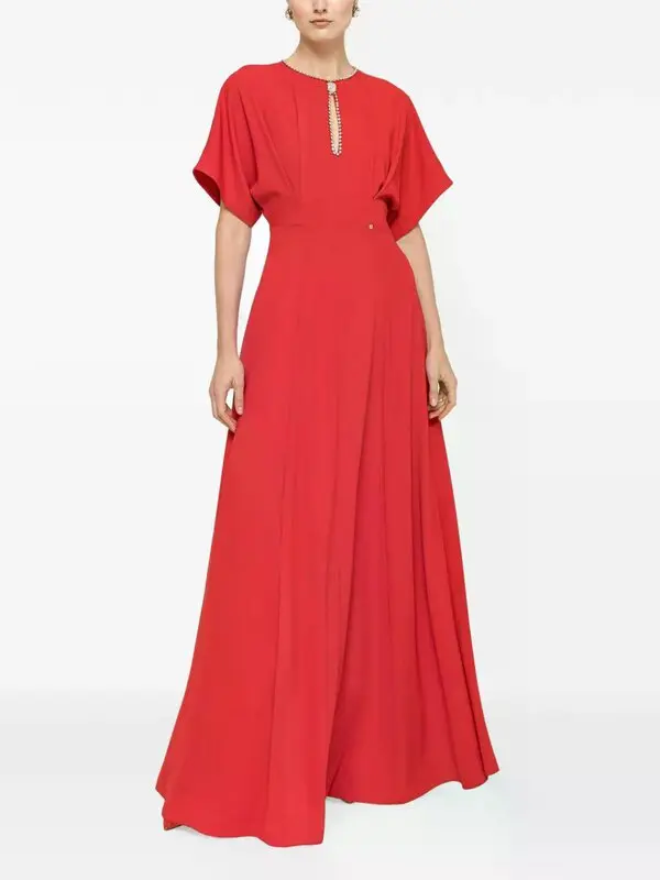 NISSA Crystal-details Maxi Dress - Red