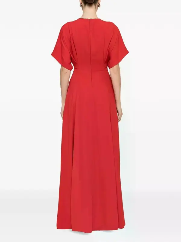 NISSA Crystal-details Maxi Dress - Red