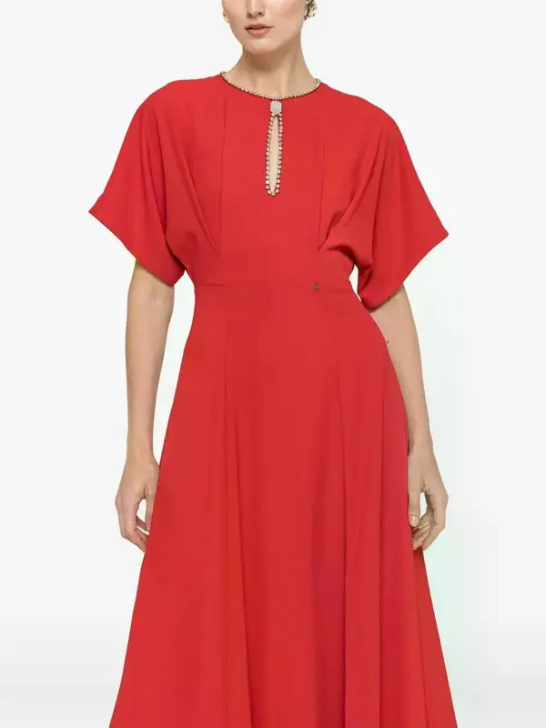 NISSA Crystal-details Maxi Dress - Red
