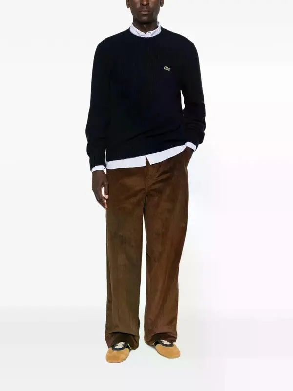 Lacoste Ribbed-knit Raglan-sleeve Sweater