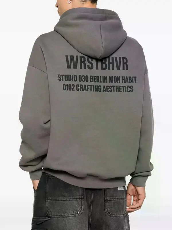 WRSTBHVR Logo-print Hoodie - Grey