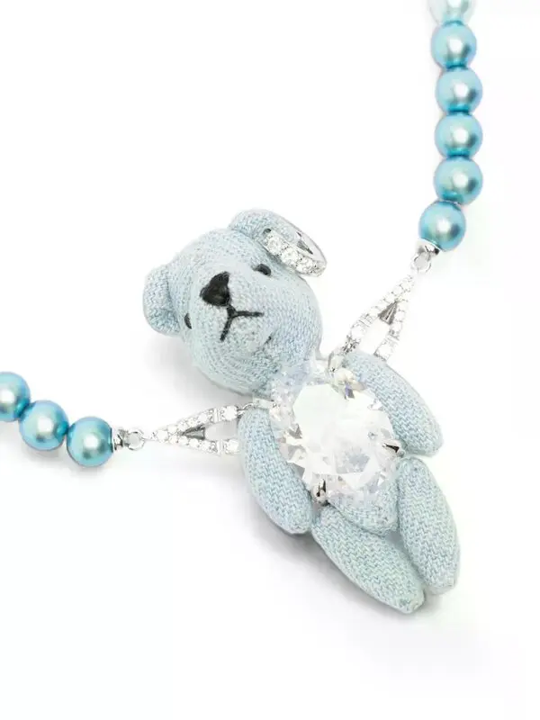 YVMIN Bear-pendant Beaded Necklace