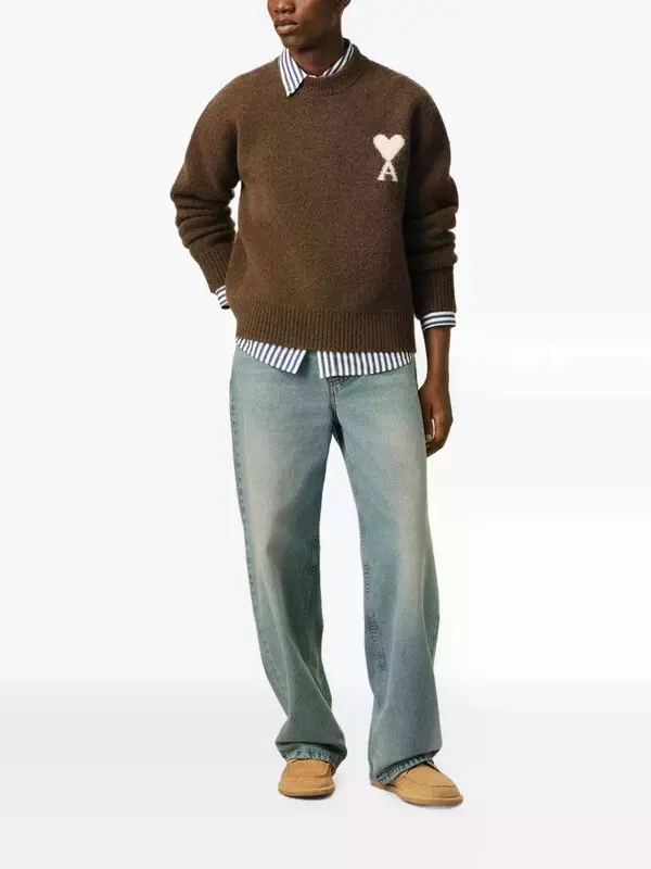 AMI Paris De Coeur Intarsia-knit Jumper
