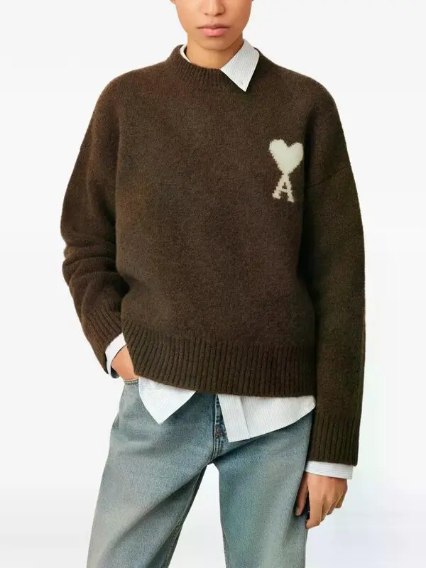 AMI Paris De Coeur Intarsia-knit Jumper