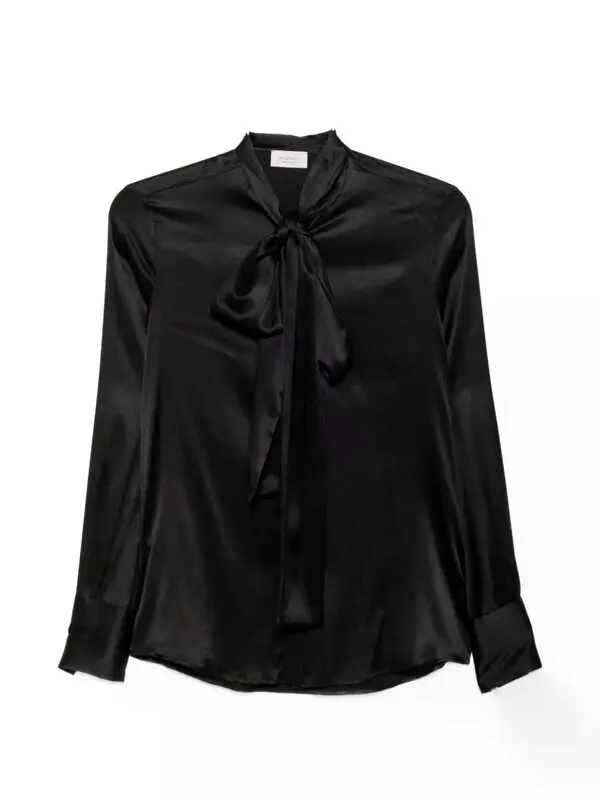 MAZZARELLI Pussy-bow Silk-satin Blouse