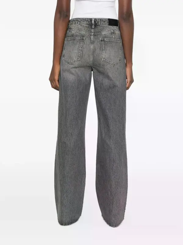HOMAGE Stud-embellished Raw-cut Jeans