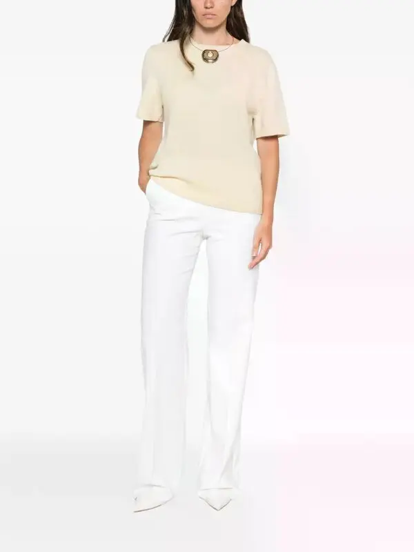 Max Mara Pressed-crease Trousers - White