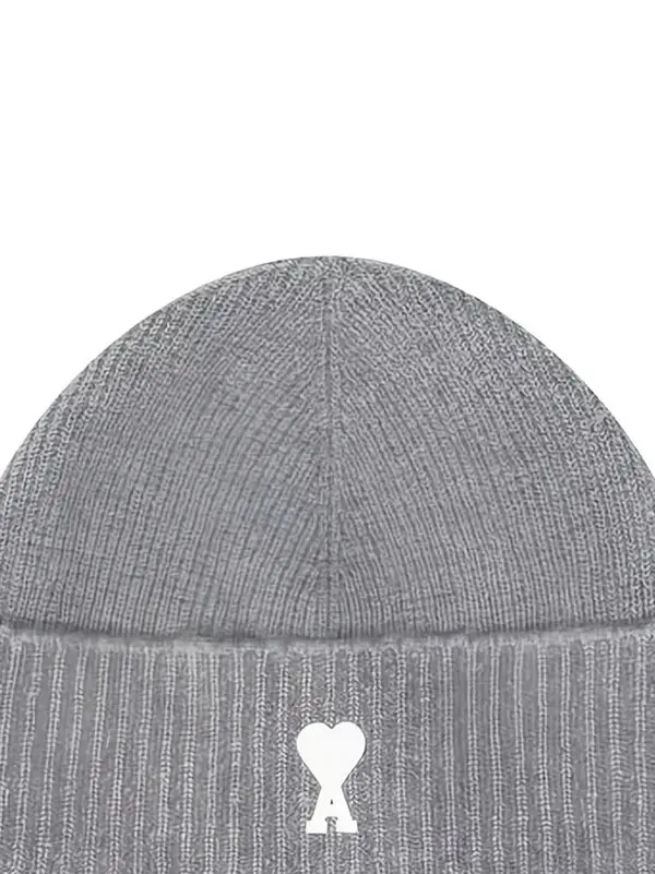 AMI Paris De Coeur Beanie Hat - Grey