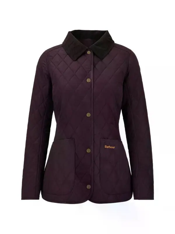 Barbour Annandale Quilted Corduroy-collar Coat - Purple