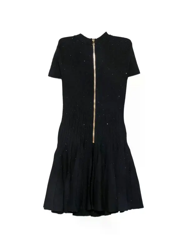 Balmain Sequin-embellished Ribbed-knit Mini Dress