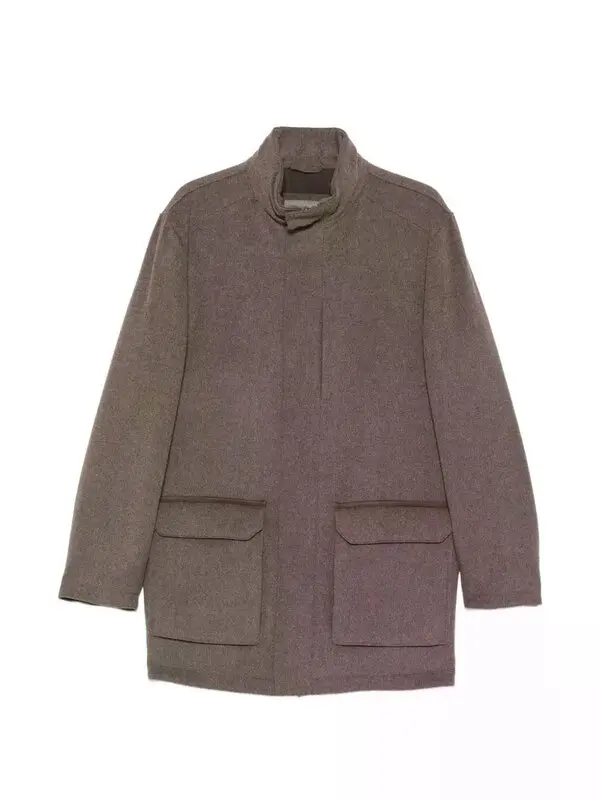 Corneliani High-neck Flap-pocket Coat