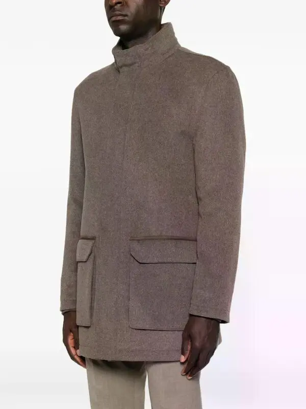 Corneliani High-neck Flap-pocket Coat
